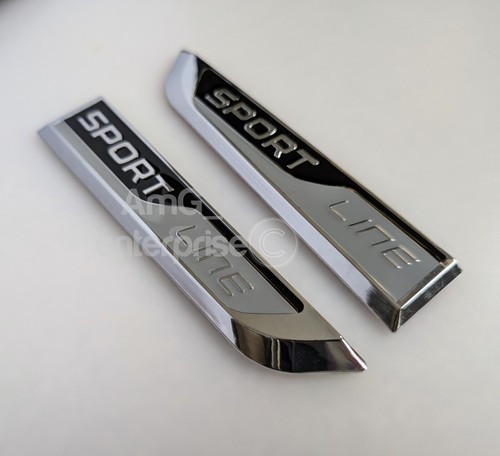 Chrome Grey Black SPORT LINE Side Fender Badges for Skoda Karoq Kodiaq ...