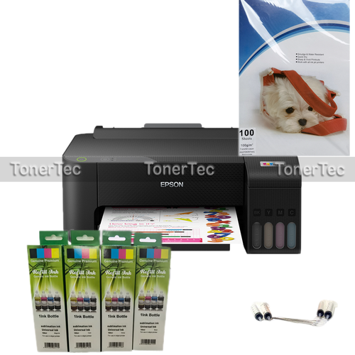 Epson EcoTank L1218/L1810 A4 Sublimation Inkjet Printer Bundle:4x Dye ...