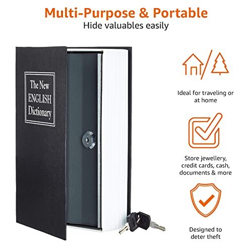 Black Book Safe with Key Lock / Portable lock box / | eBay UK