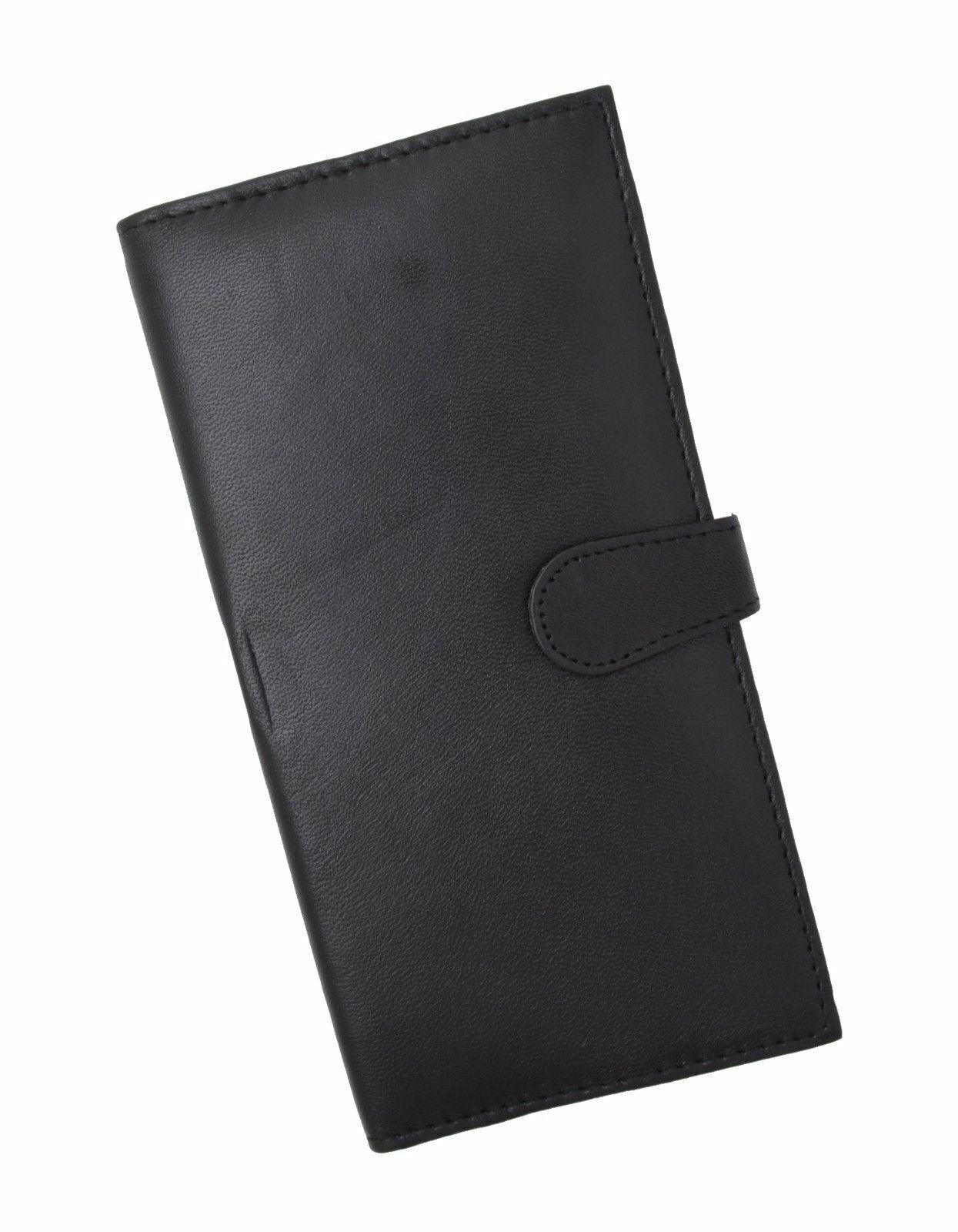 Genuine Leather PLAIN Checkbook Cover Black with Snap Closure NEW!!! | eBay