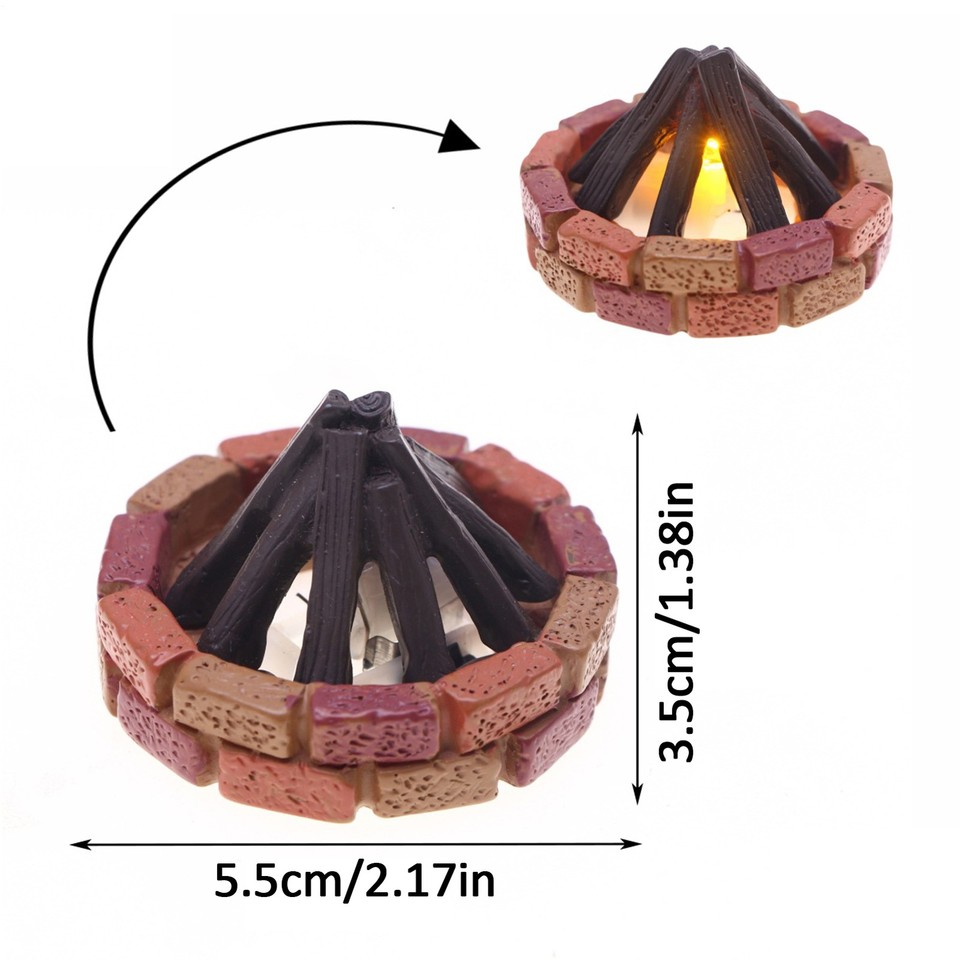 LED Miniature Campfire Light Campfire Night Light Realistic Resin | eBay UK
