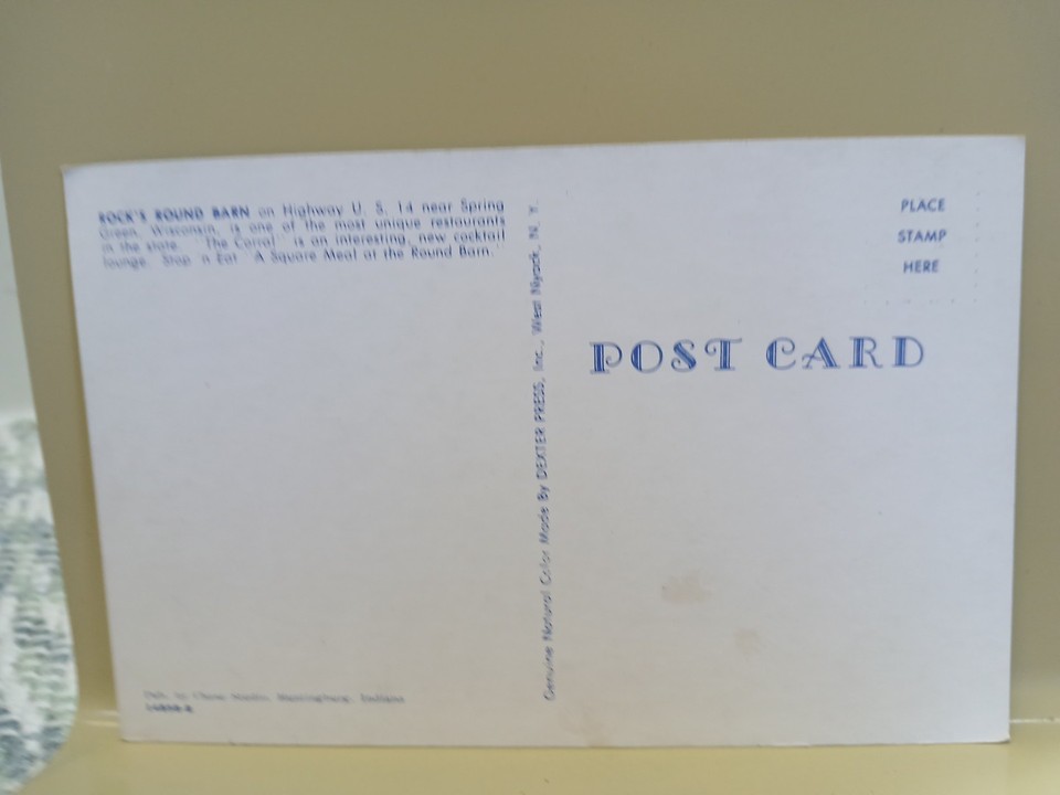 Vintage RPPC Postcard - Spring Green Wisconsin Rock's Round Barn Lounge ...