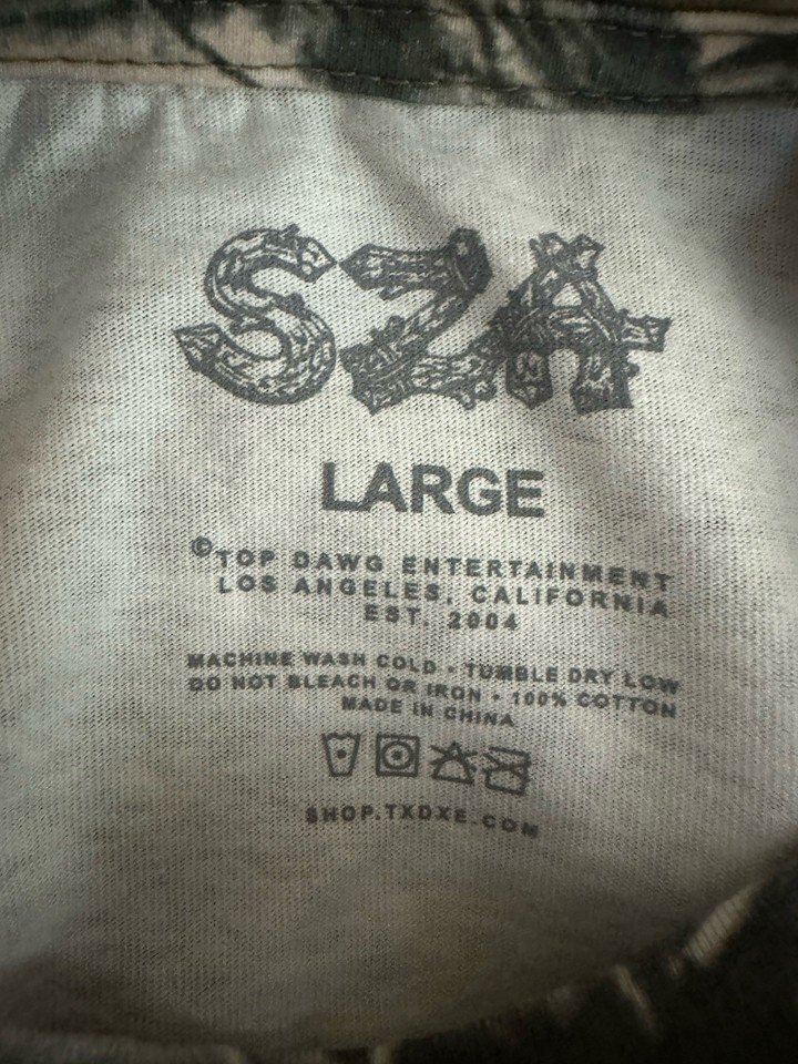 SZA All Over Camo Print Insect T Shirt Large Official Merch | eBay UK