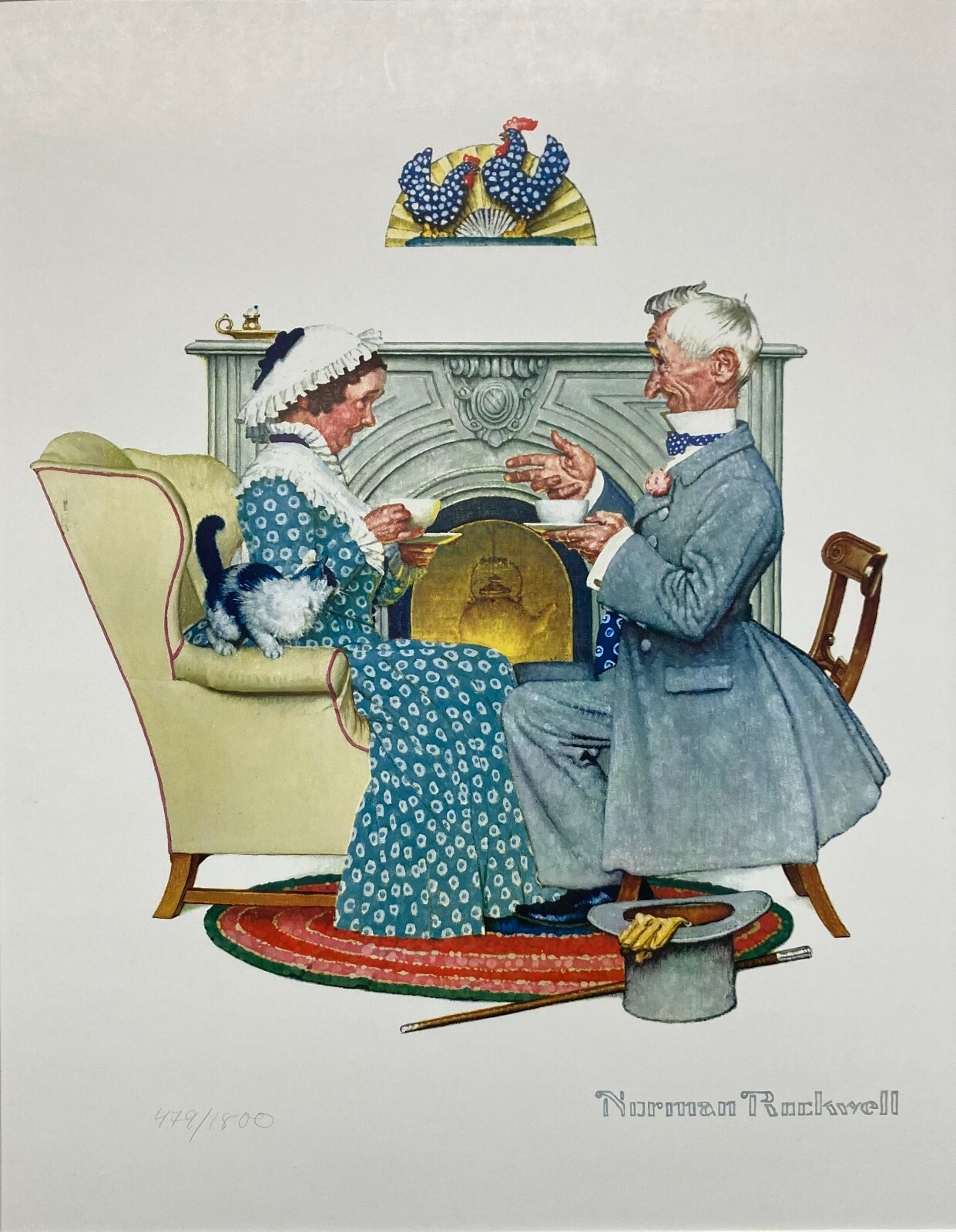 Norman Rockwell "Gaily Sharing Vintage Times" Custom Framed Limited ...