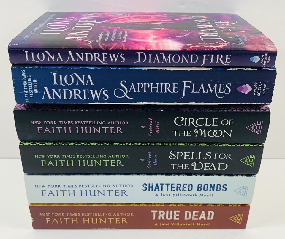 Mixed Lot Of 6 Ilona Andrews Faith Hunter Books Fantasy Paranormal ...