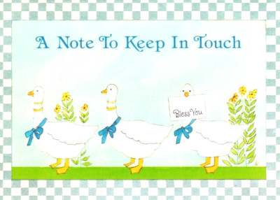 White Geese Goose Keep In Touch Bless You Blank Inside Note Cards - Set ...