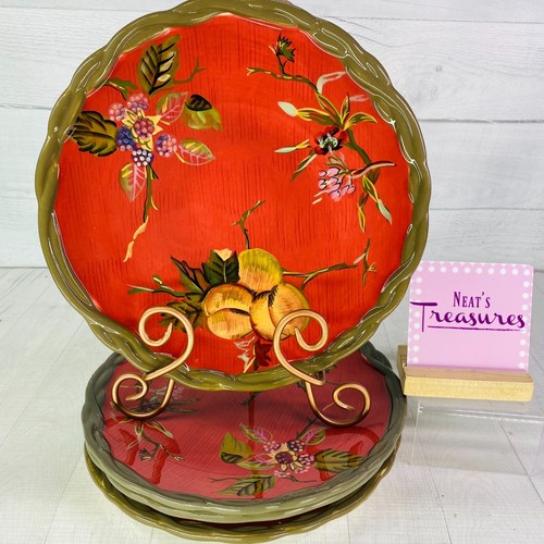 Tracy Porter THE OCTAVIA HILL COLLECTION Red Embossed 11" Dinner Plates ...