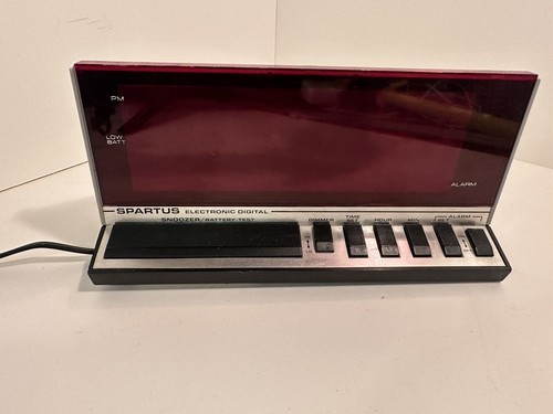 Vintage Spartus Big Screen Electronic Digital Alarm Clock Model 526N ...