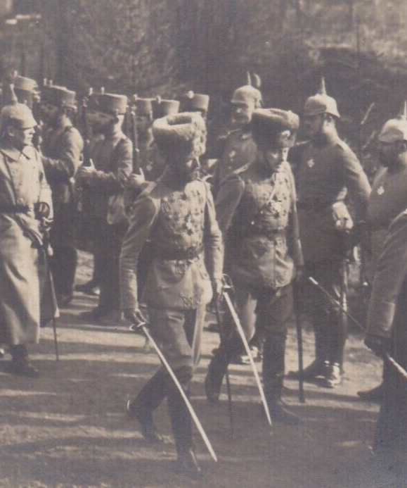 RUSSIA EMPEROR TSAR NICHOLAS II REVIEWS HIS TROOPS ROYAL FAMILY RP 1914 ...