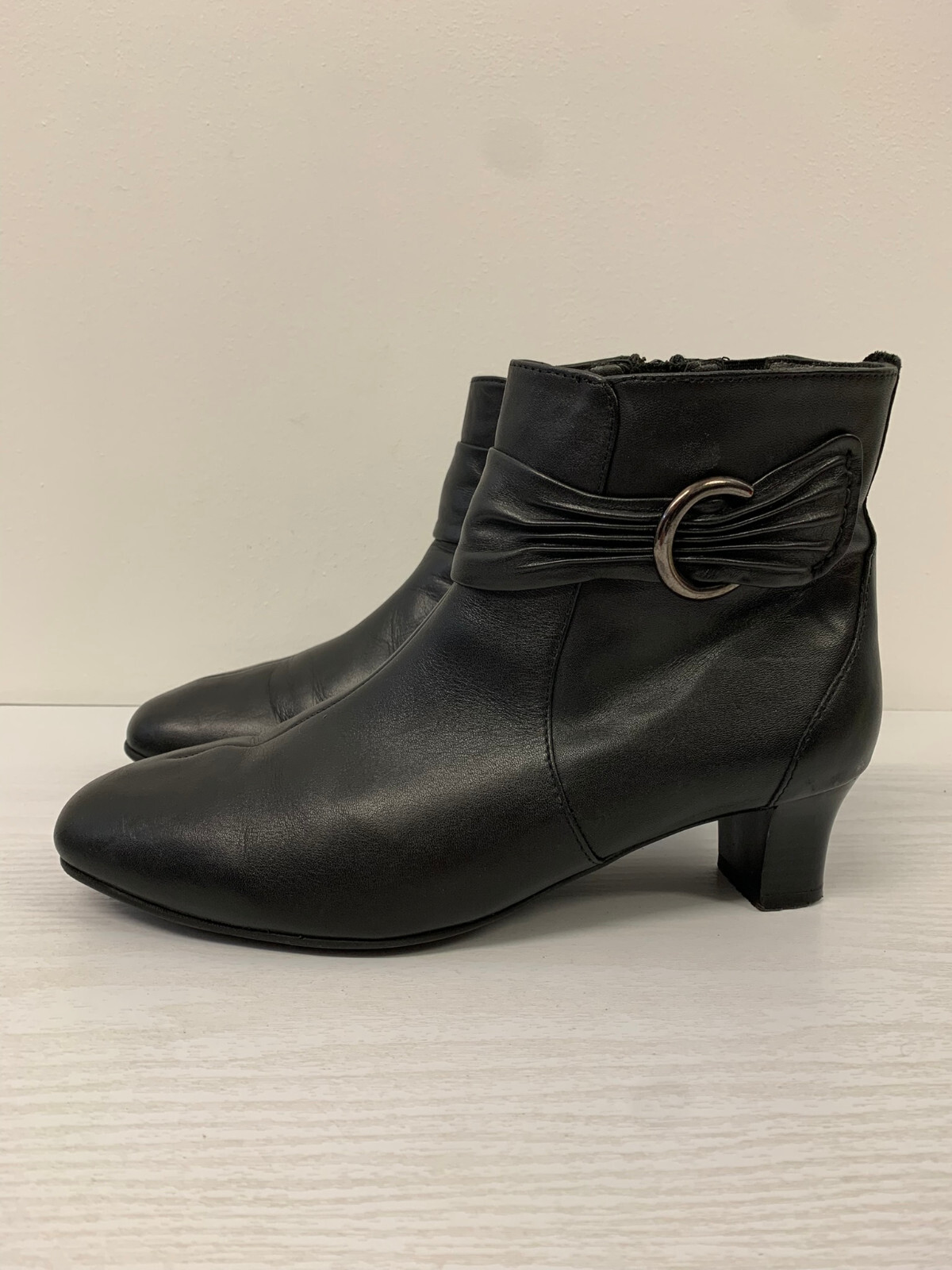 Hotter Boots Size 5.5 Black Leather Square Toe Verdi Boot EU 38.5 | eBay UK