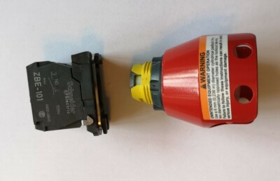 Schneider E-stop With Lockable Collar Padlock Guard Mushroom Head | eBay UK