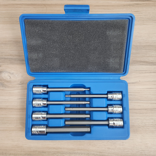 Neiko 10076A 3/8-Inch Drive Extra Long Allen Hex Bit Socket Set 3mm ...