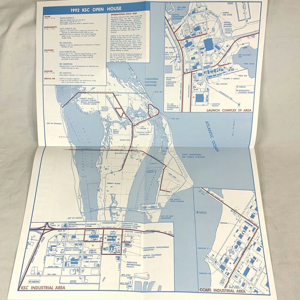 NASA Booklet Map KSC Employee Open House Kennedy Space Center Florida ...
