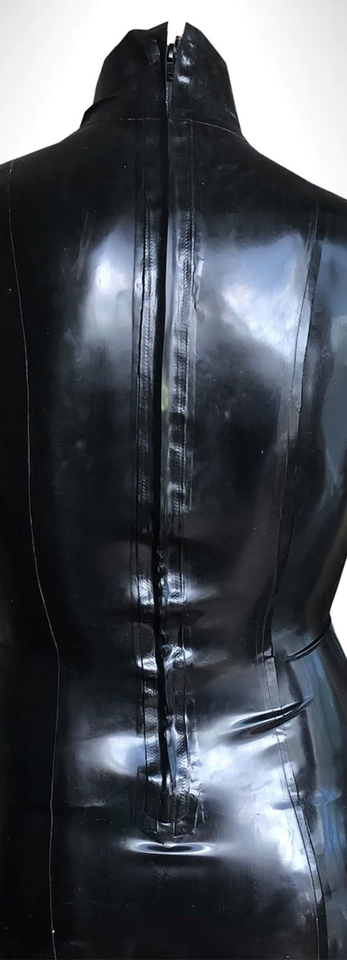 Latex rubber gummi pencil Dress tear drop shaped cups mid thigh , Sizes ...