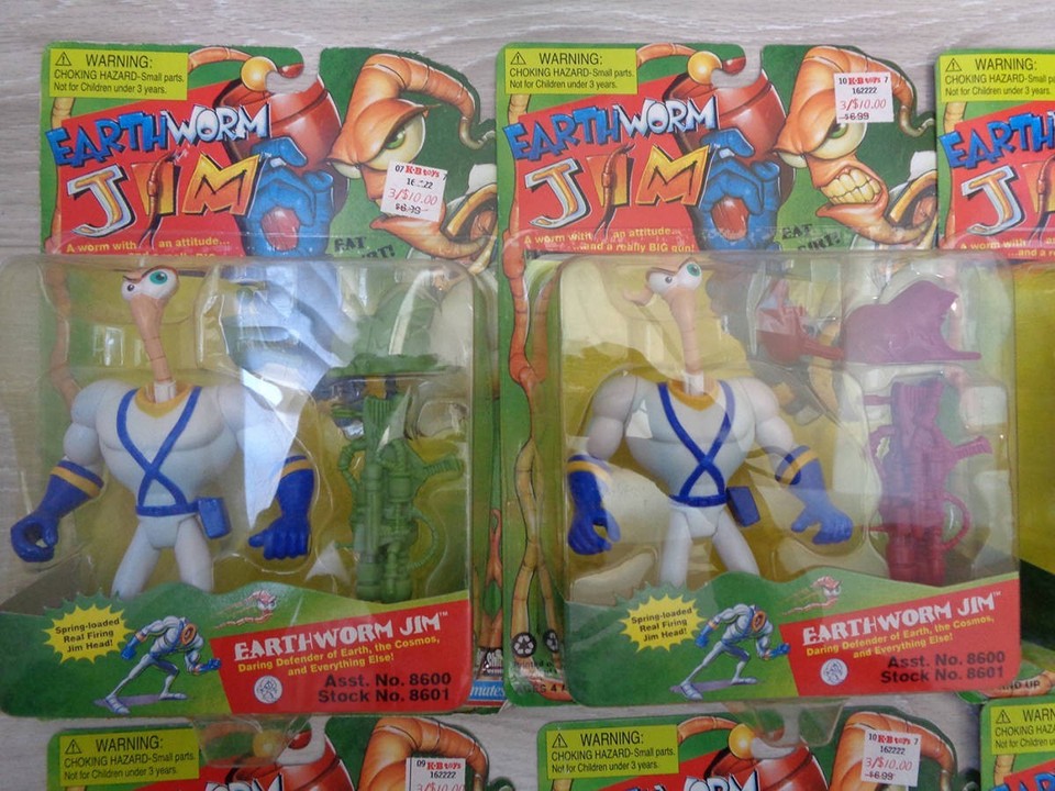 Earthworm Jim Complete Figure Set / Playmates 1995 / Vintage Unopened ...