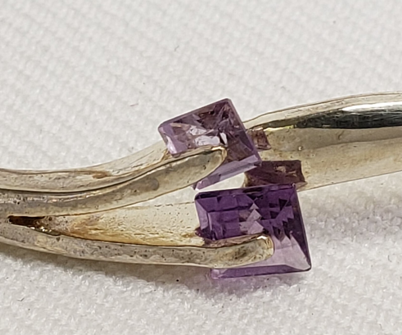 Sterling Silver Purple Amethyst Abstract Segmented Link Bracelet ...