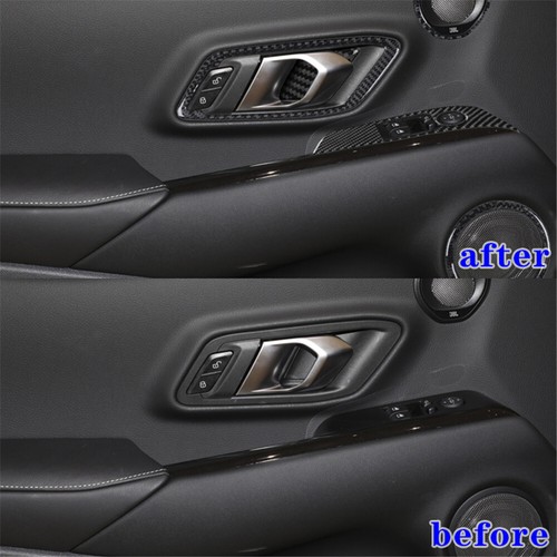 14pcs Carbon Fiber Door Panel Sticker Trim Set For Toyota Supra A90 | eBay
