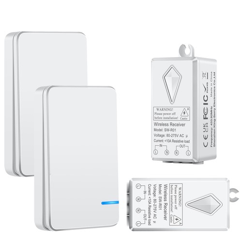 Wireless Light Switch Receiver Kit Mini Remote 1312ft for Ceiling ...