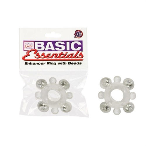 Basic Essentials Penis Enhancer Cock Ring With Pleasure Beads ...