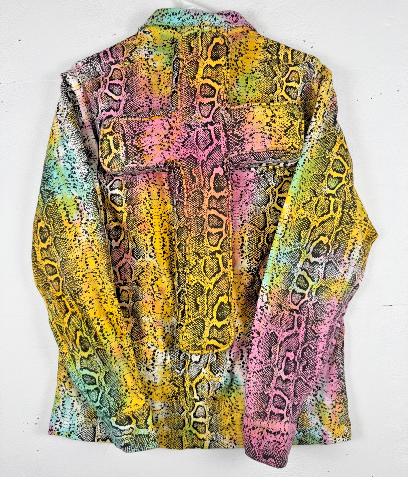 Size M - Seventh Heaven Multi-Color Snakeskin Cross Jacket John Ross | eBay