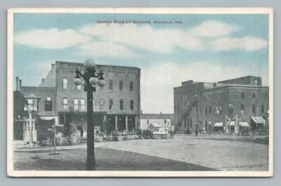 Main Square ANGOLA Indiana~Rare Antique Steuben County IN Postcard ...