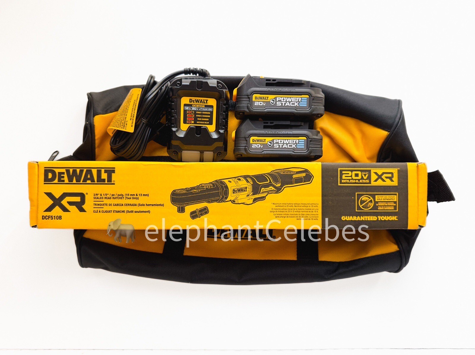 DEWALT DCF510 20V MAX XR 3/8” 1/2” Sealed Head Ratchet (2) POWERSTACK ...