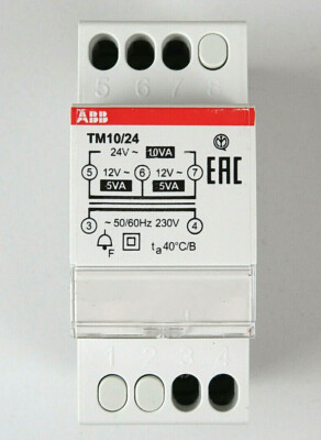 ABB Trafo 8V 12V 24V AC Transformator Klingeltrafo Hutschiene ...