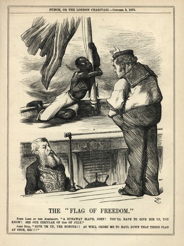 BRITISH ANT-SLAVERY: Rare 1875 Cartoon - ESCAPED SLAVE: Fugitive Slave ...