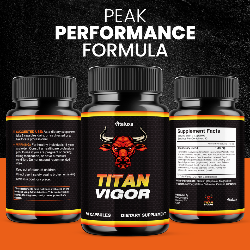 Titan Vigor for Men, Male Energy & Vitality Advanced Formula (60 ...
