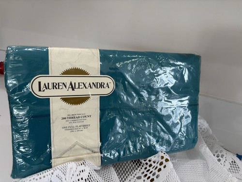 Lauren Alexandra Sheet Full Flat 200 Thread Count Turquoise Blue NEW ...