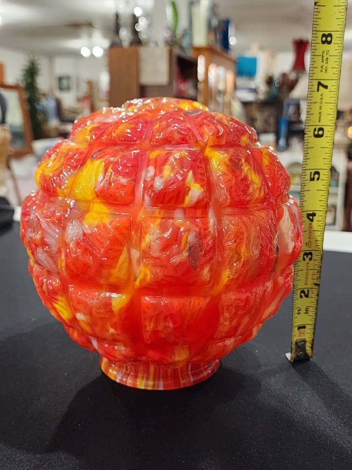 Antique Art Deco Spatter Glass Lamp Shade | eBay