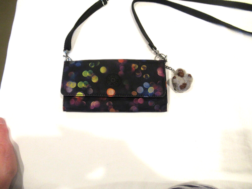 Kipling black purse, with the monkey, bubble pattern | eBay