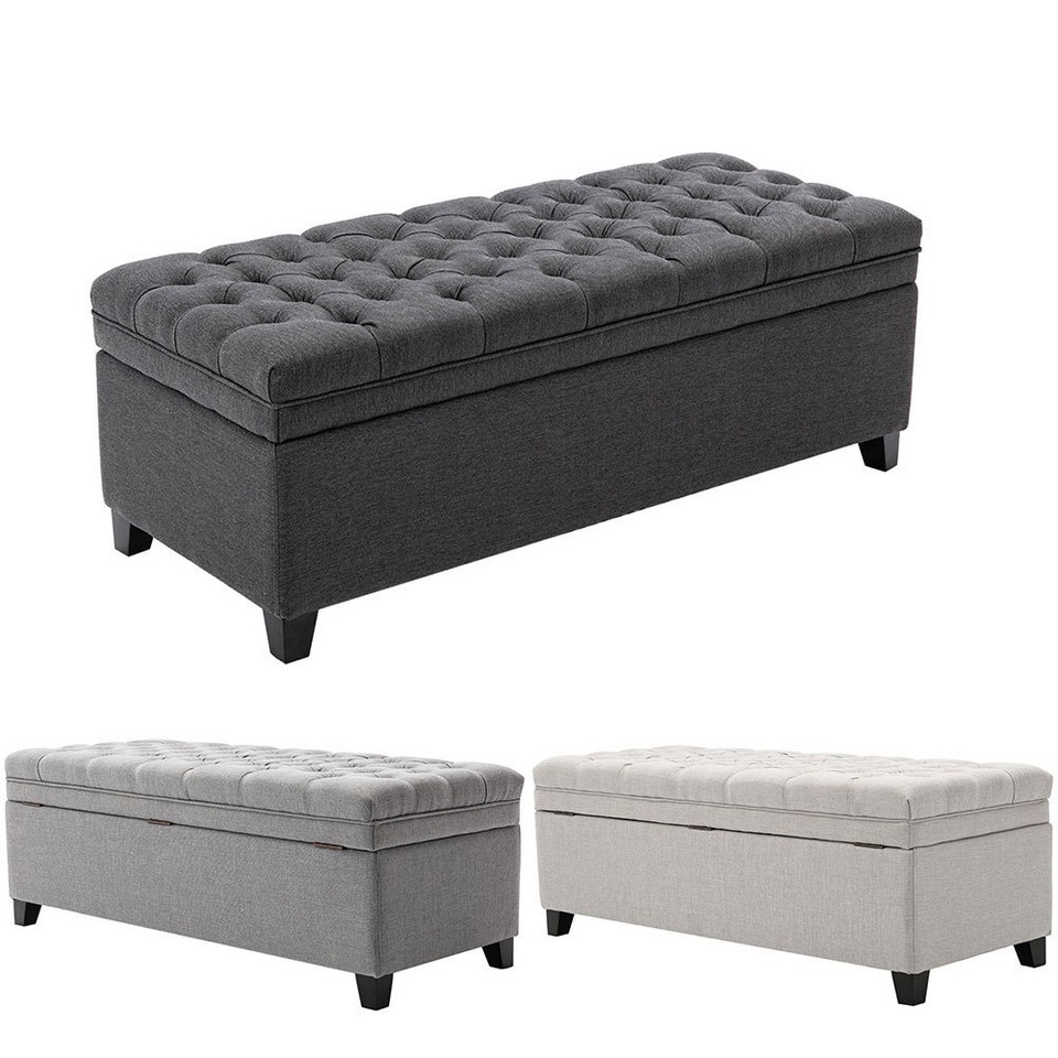 Chesterfield Storage Ottoman Footstool End of Bed Sofa Bench Window ...