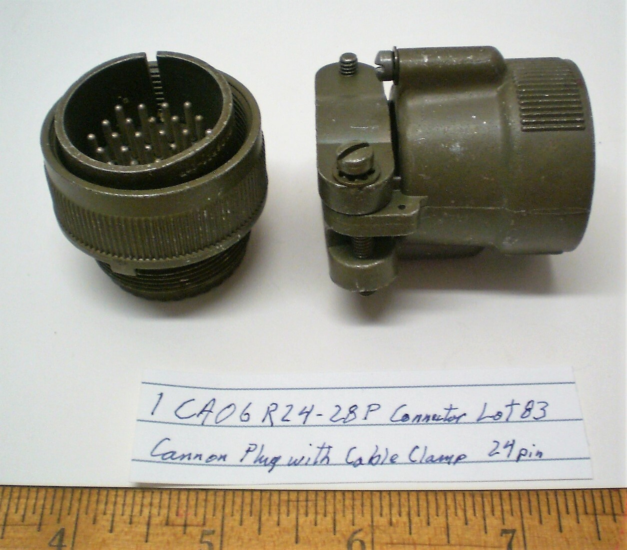 1 CA06R24-28P Industrial Connector w/Cable Clamp CANNON Lot 83,Made in ...