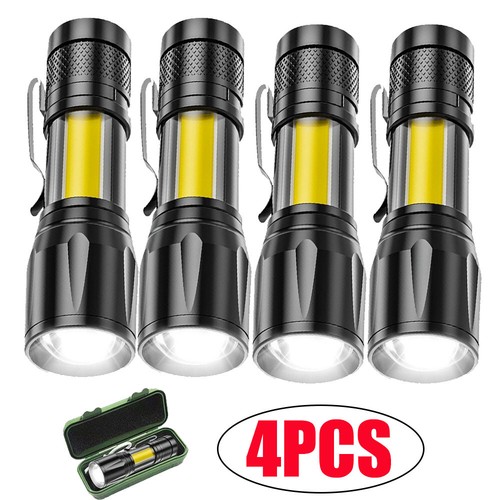 1x Super Bright LED Flashlight Mini USB Rechargeable Lamp 3 Modes Light ...