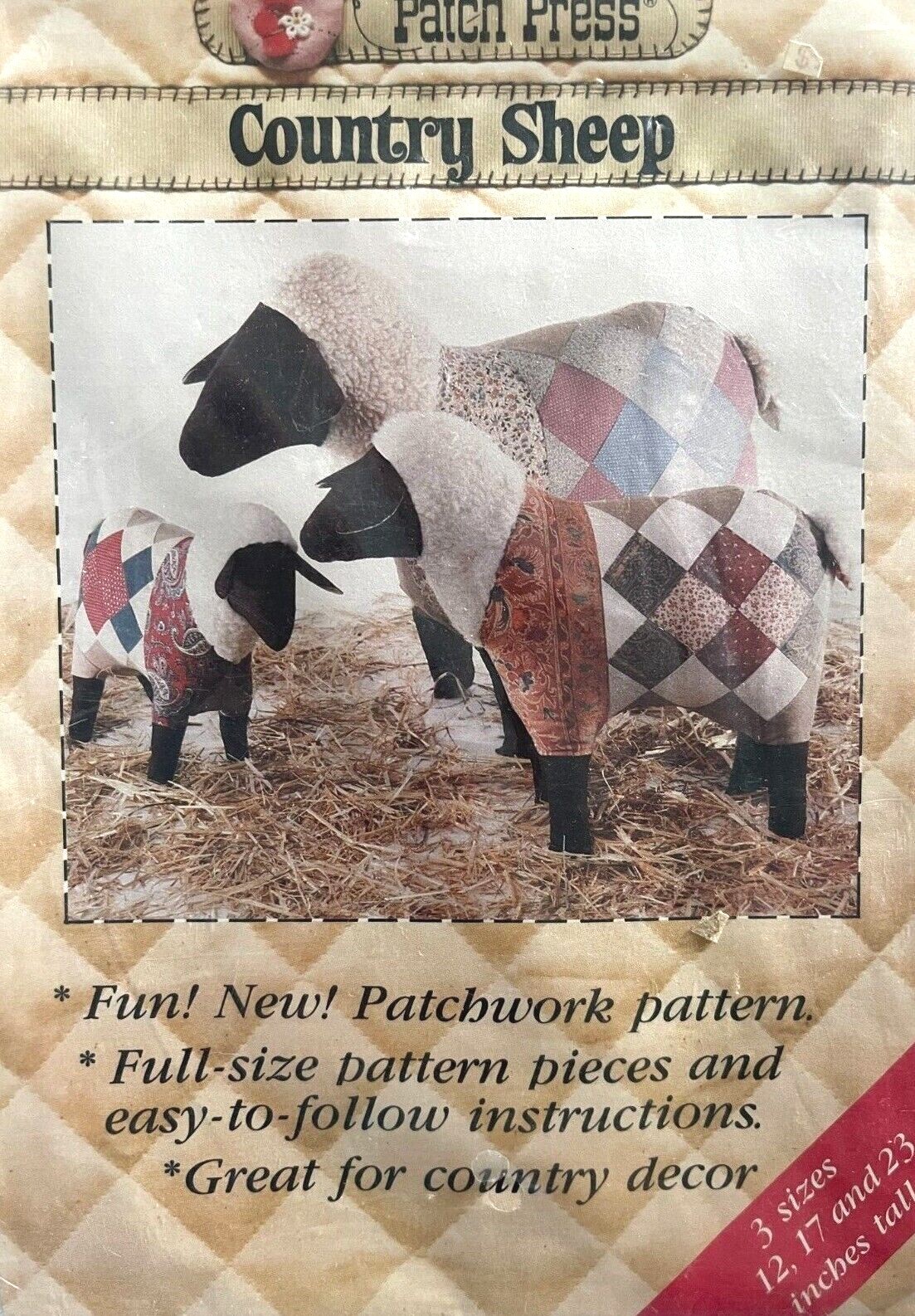 Patch Press Country Sheep Pattern Size 12",17",23" UNCUT | eBay