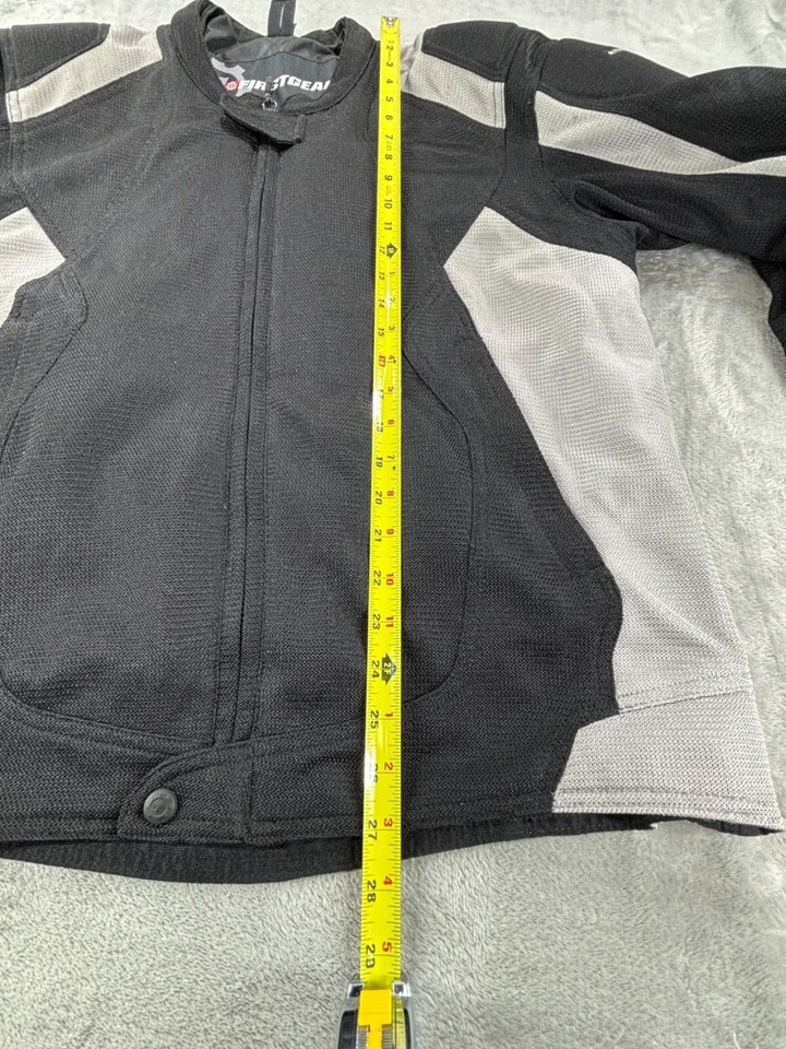 Firstgear Hypertex Padded Motorcycle Jacket Mens LG Black & Gray ...