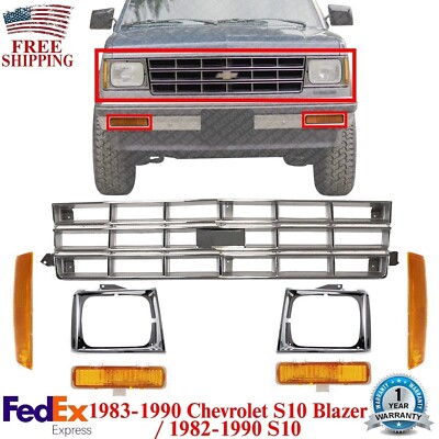 Front Bumper Grille + Headlight Bezels +Signal & Corner Lights For 1982 ...