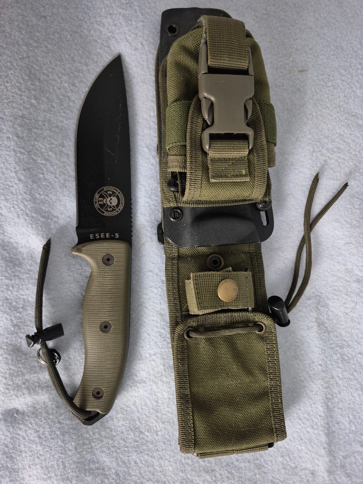 ESEE-5 Rowen Fixed Blade Knife With Sheath | eBay