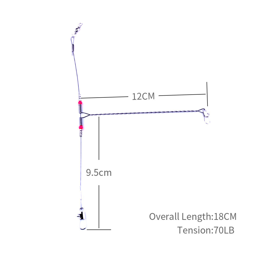 10/20 Pack Top Bottom Rig Stainless Steel Wire Trace Leader Snap Swivel ...