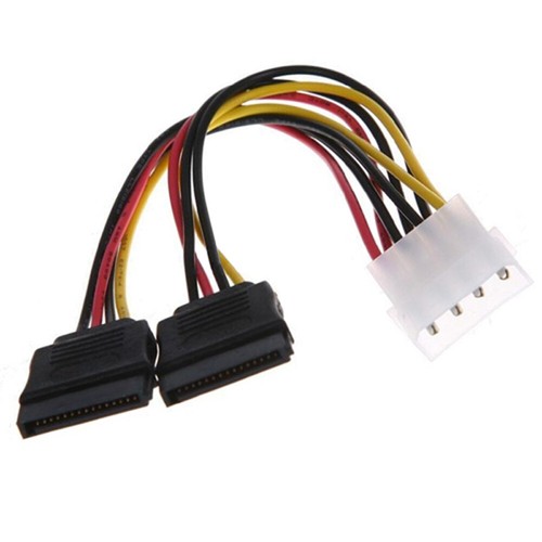 K16 SATA Power Cable 2x S-ATA 15 Pin Socket On 4-Pin Molex Adapter, 11 ...