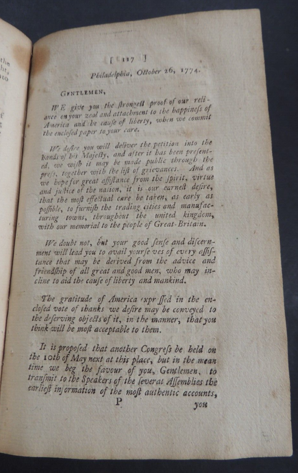 c.1774 - JOURNAL OF THE PROCEEDINGS OF THE CONGRESS HELD AT ...