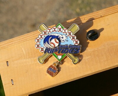South Jersey Riptides 2010 Baseball Silver Gold Tone Metal & Enamel Pin Pinback | eBay