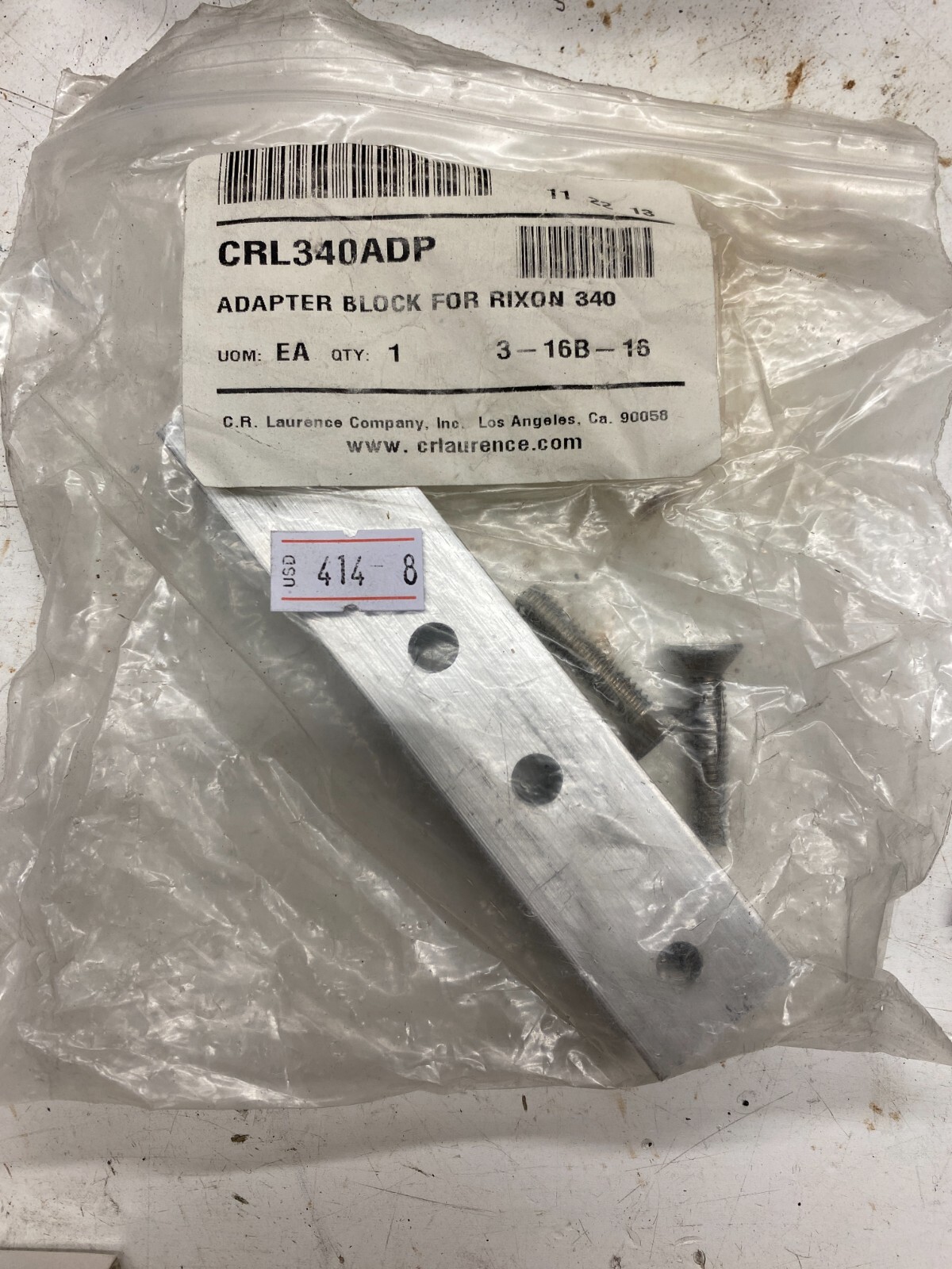 Rixson 340 Adapter Block CRL340 ADP CRL 3-16b-16 | eBay