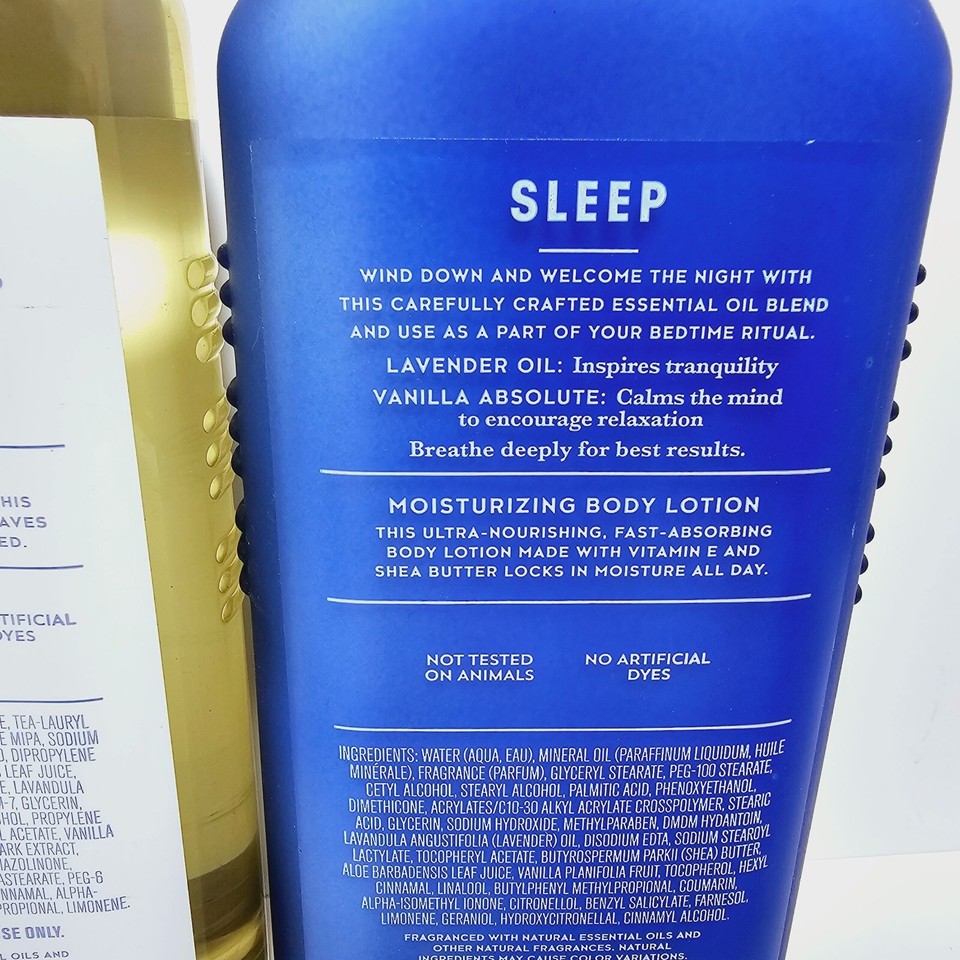 LAVENDER VANILLA Bath & Body Works Sleep Body Wash 10oz Lotion 6.5oz ...