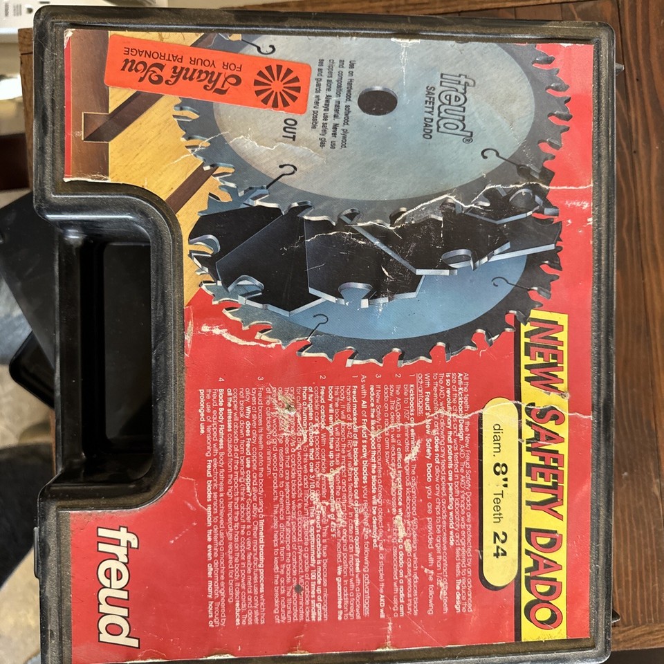 FREUD Safety DADO BLADE Set D308 8" Diameter 24 Teeth Made Italy Table ...