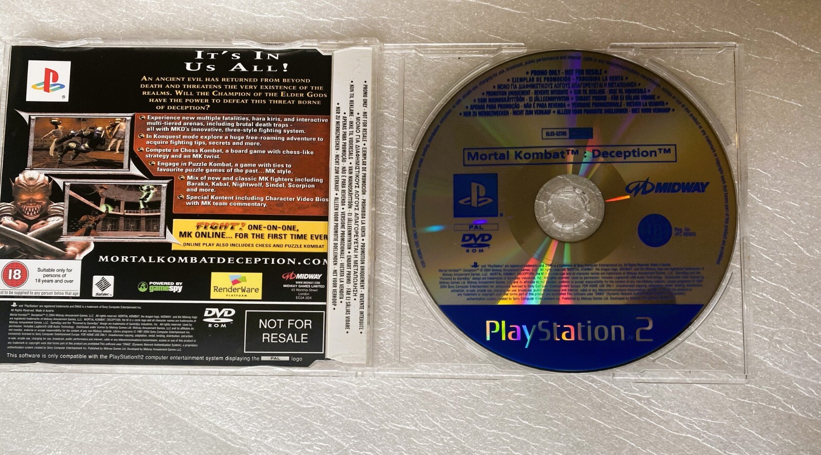 Mortal Kombat Deception PS2 PROMO Rare PlayStation 2 Promotional UK PAL ...