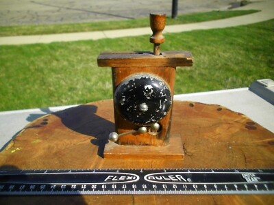 Vintage 1800s Antique Primitive Butlers Servants Wooden Childs Toy Bell ...