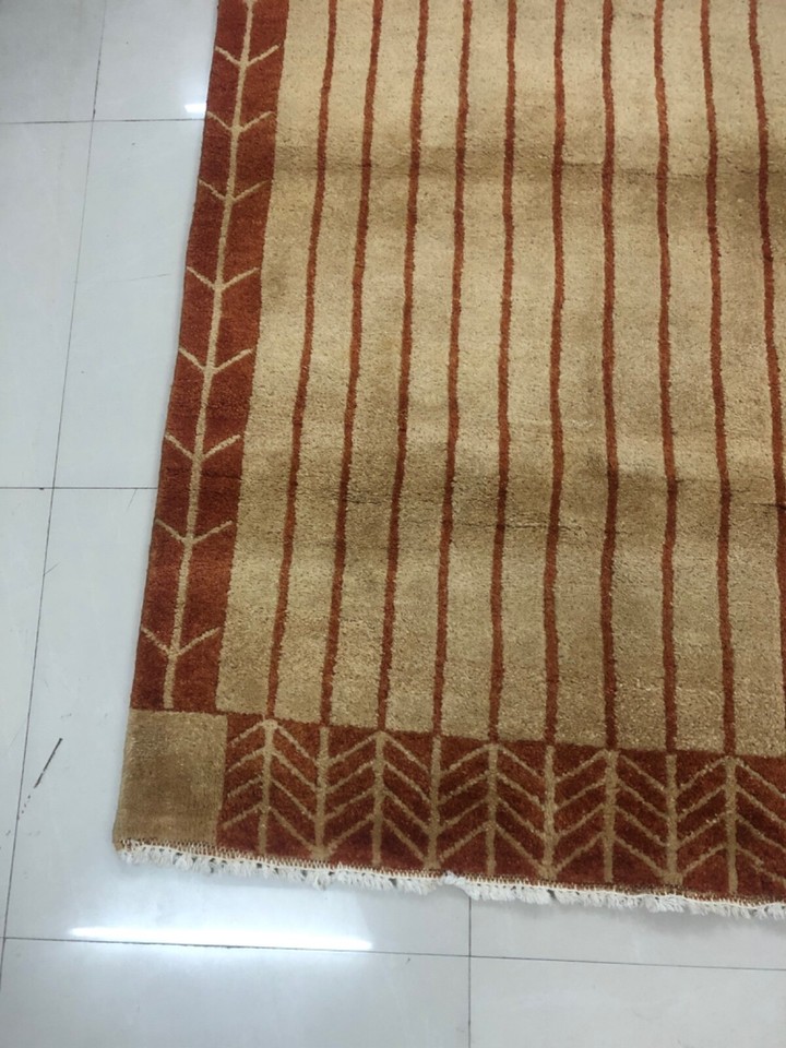 Vintage Hand Knotted Indian Art Deco Rug | eBay