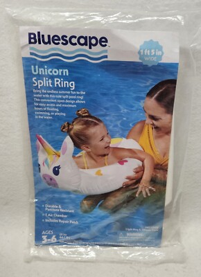 Bluescape White Unicorn Split Inflatable Swim Ring Pool Float, Ages 3-6 ...